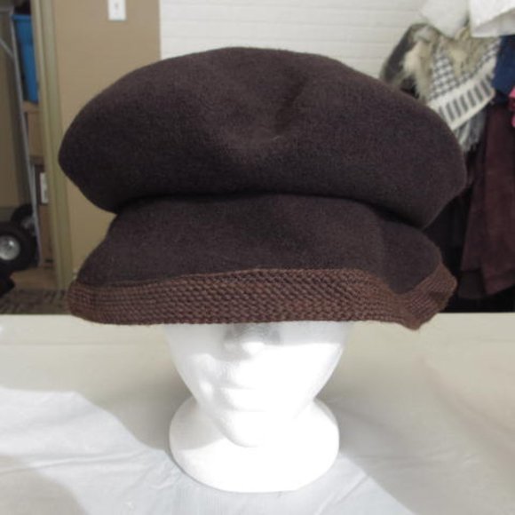 Source Unknown | Accessories | Vintage 7s Chocolate Brown Beret With ...
